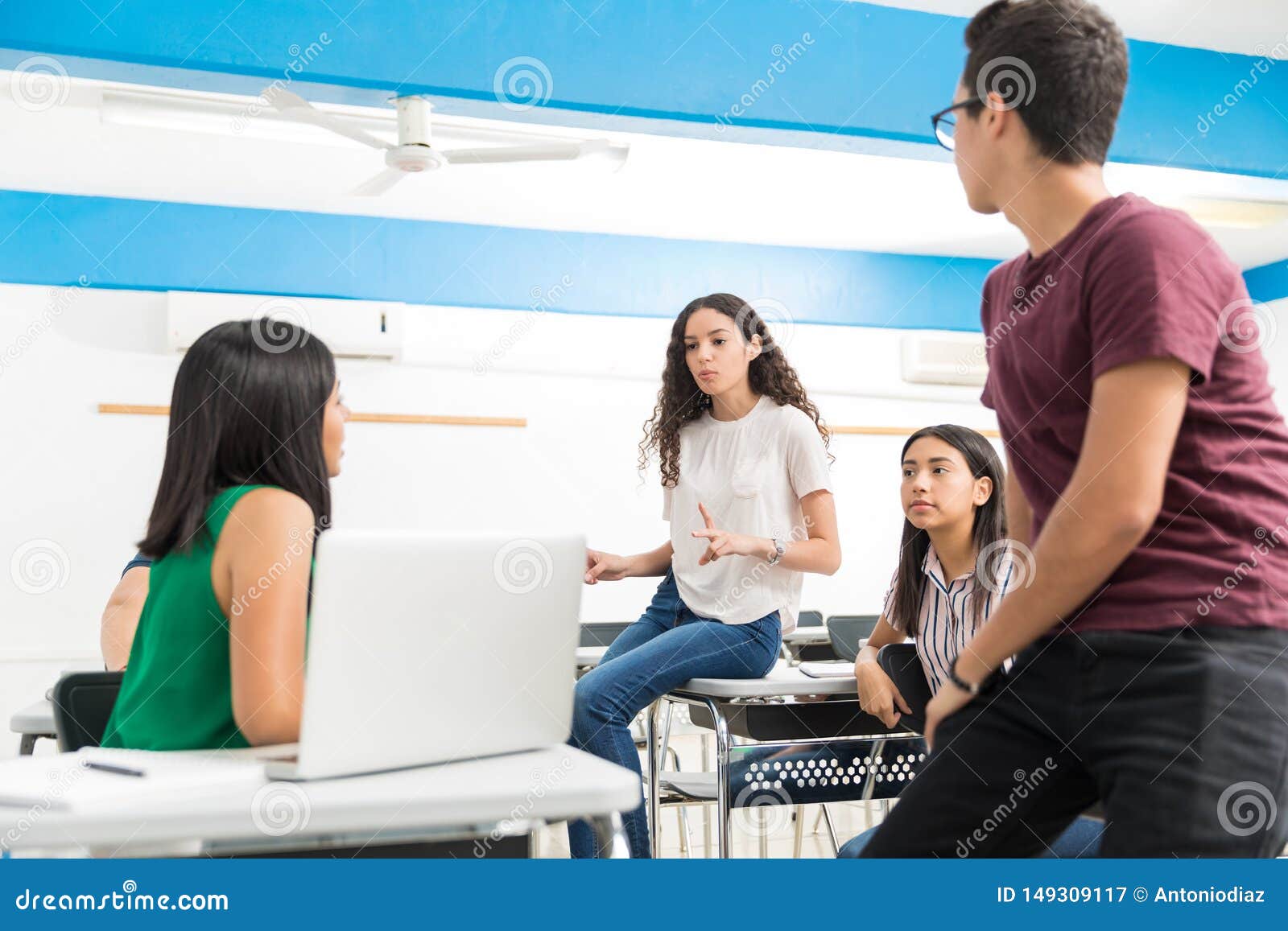 Working on Their Project after Class Stock Image - Image of lecture ...