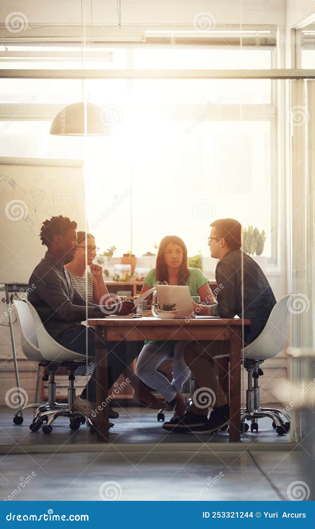 Working, Thinking and Brainstorming of Office Team in a Boardroom ...