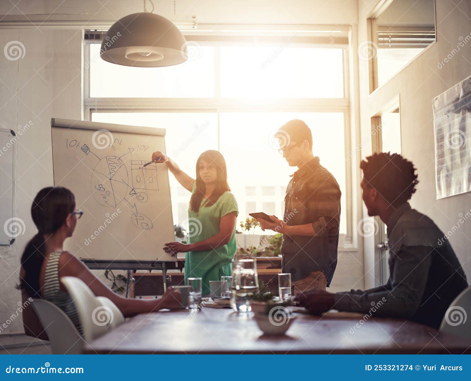 Working, Thinking and Planning of Business Team Brainstorming Ideas for ...