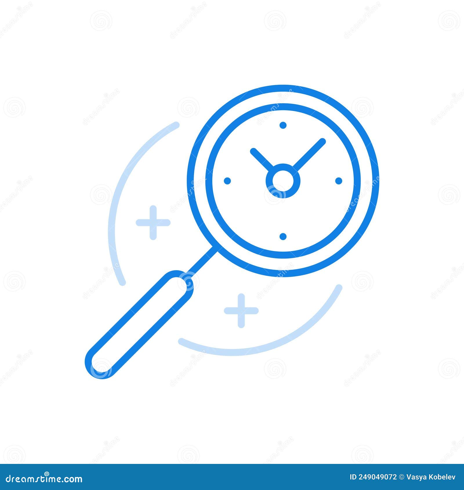 Working Time Analysis Vector Line Icon. Strategy for Managing Deadlines ...