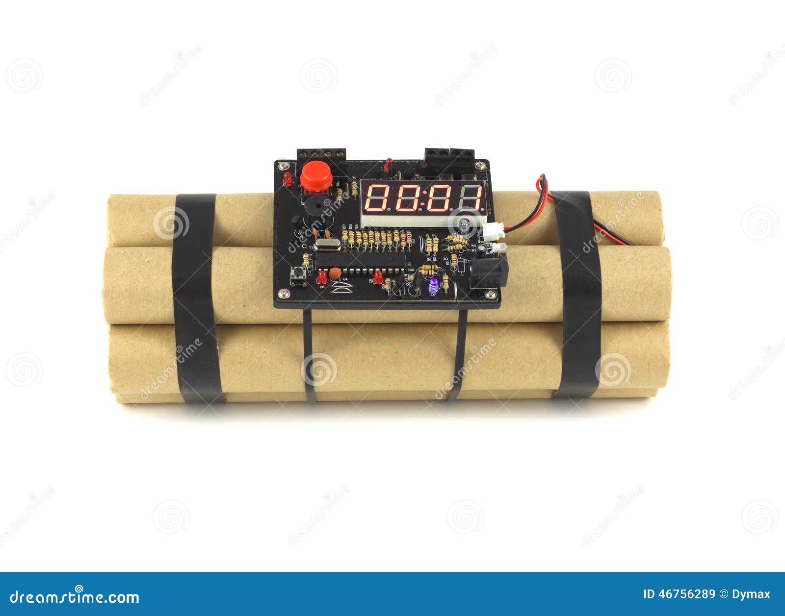 Working Time Bomb Isolated on White Stock Image - Image of technology ...