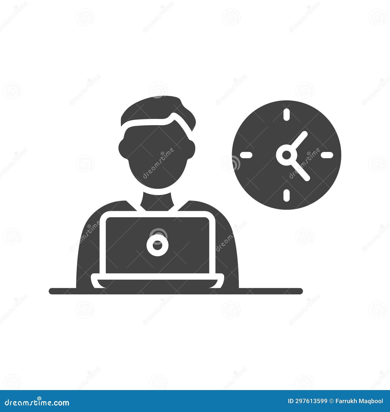Working Time Icon Vector Image. Stock Illustration - Illustration of ...