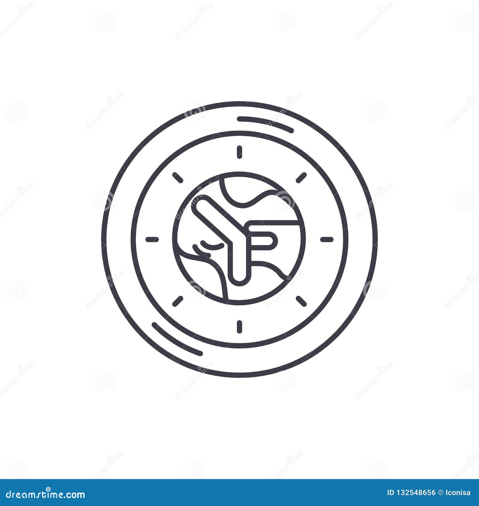 Working Time Line Icon Concept. Working Time Vector Linear Illustration ...