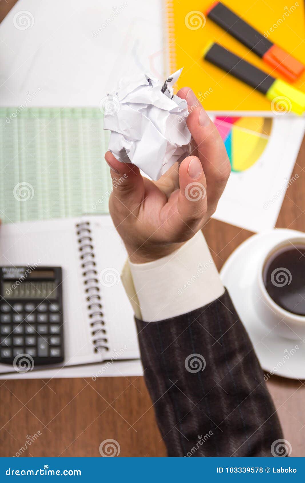 Working Time, Office Table and Documents, Coffee Stock Photo - Image of ...