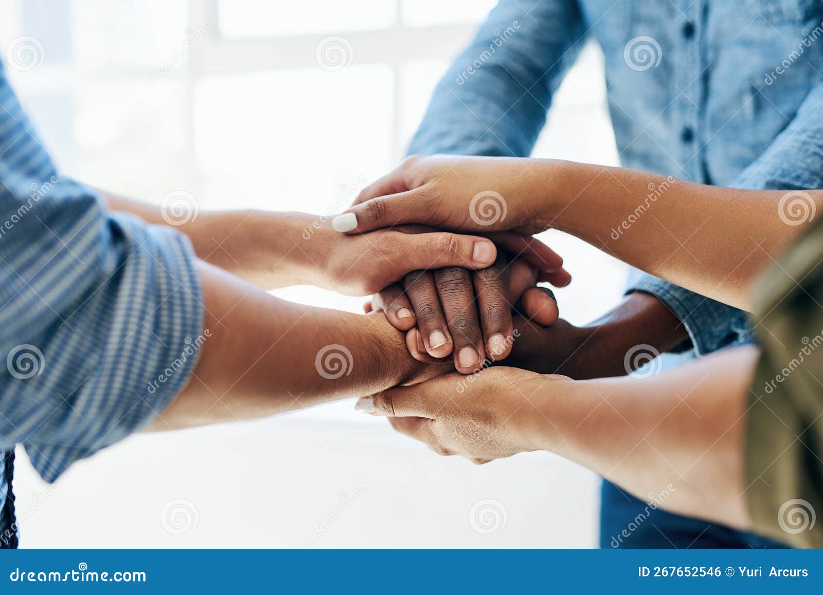Working Together As One Unit. a Work Group Joining Hands in Solidarity ...