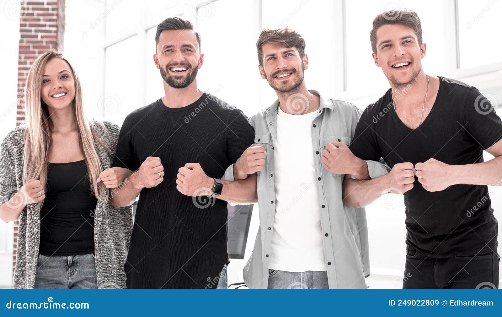 Confident Business Team Stands in Office Stock Image - Image of ...