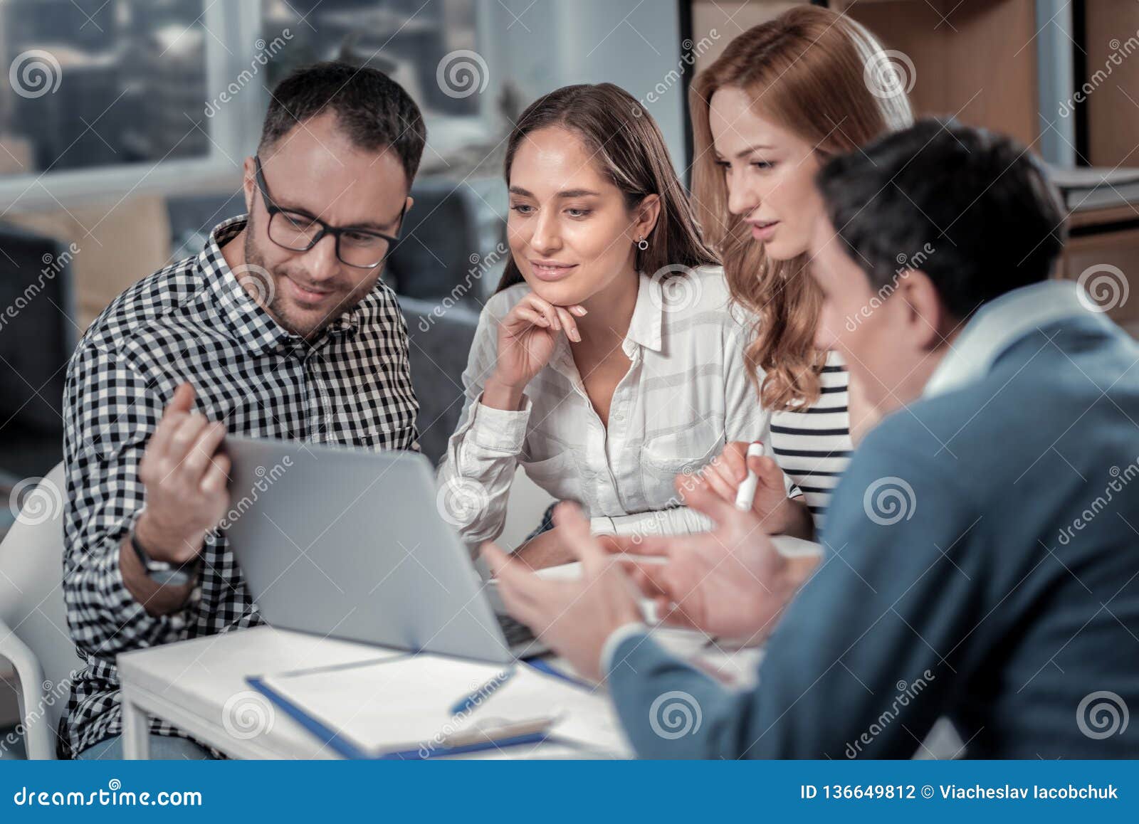 Alert Co-workers Working on a Project Stock Photo - Image of modern ...