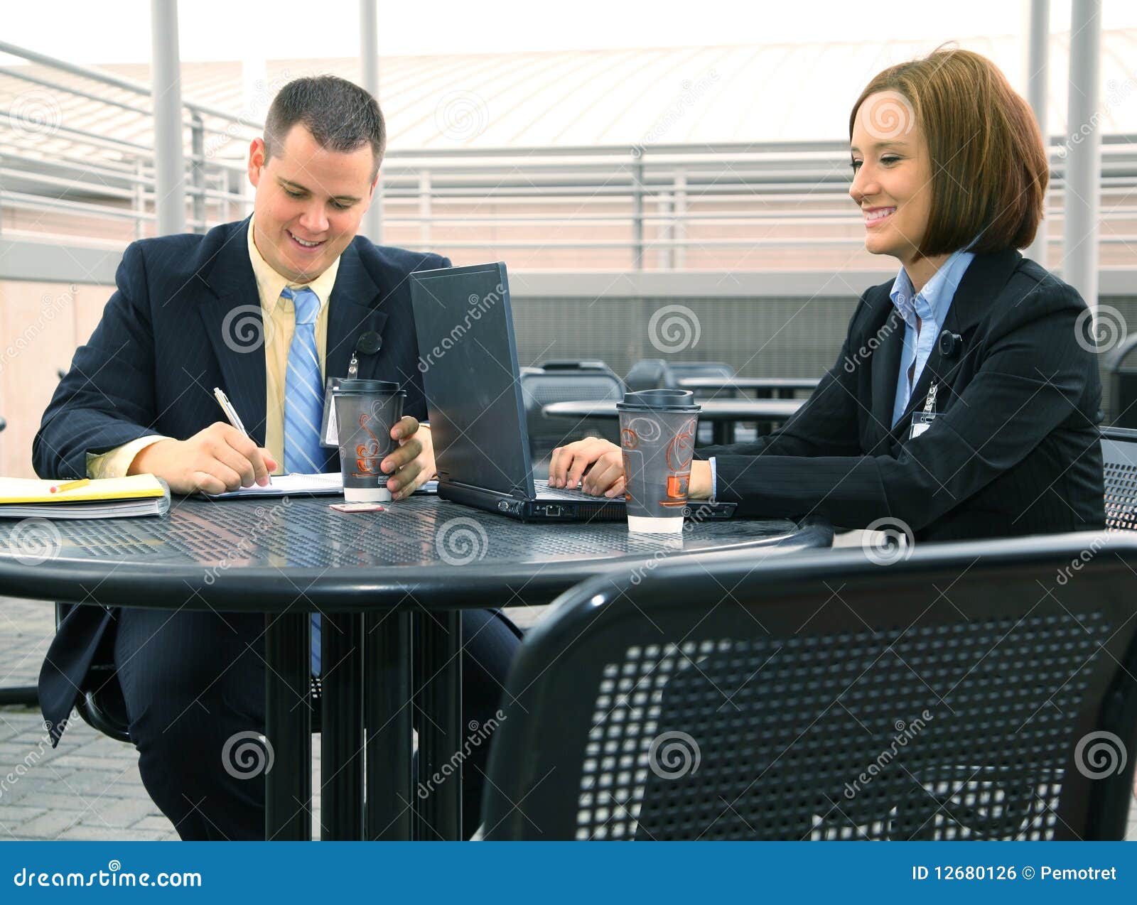 Working Together Outdoor stock photo. Image of colleague - 12680126