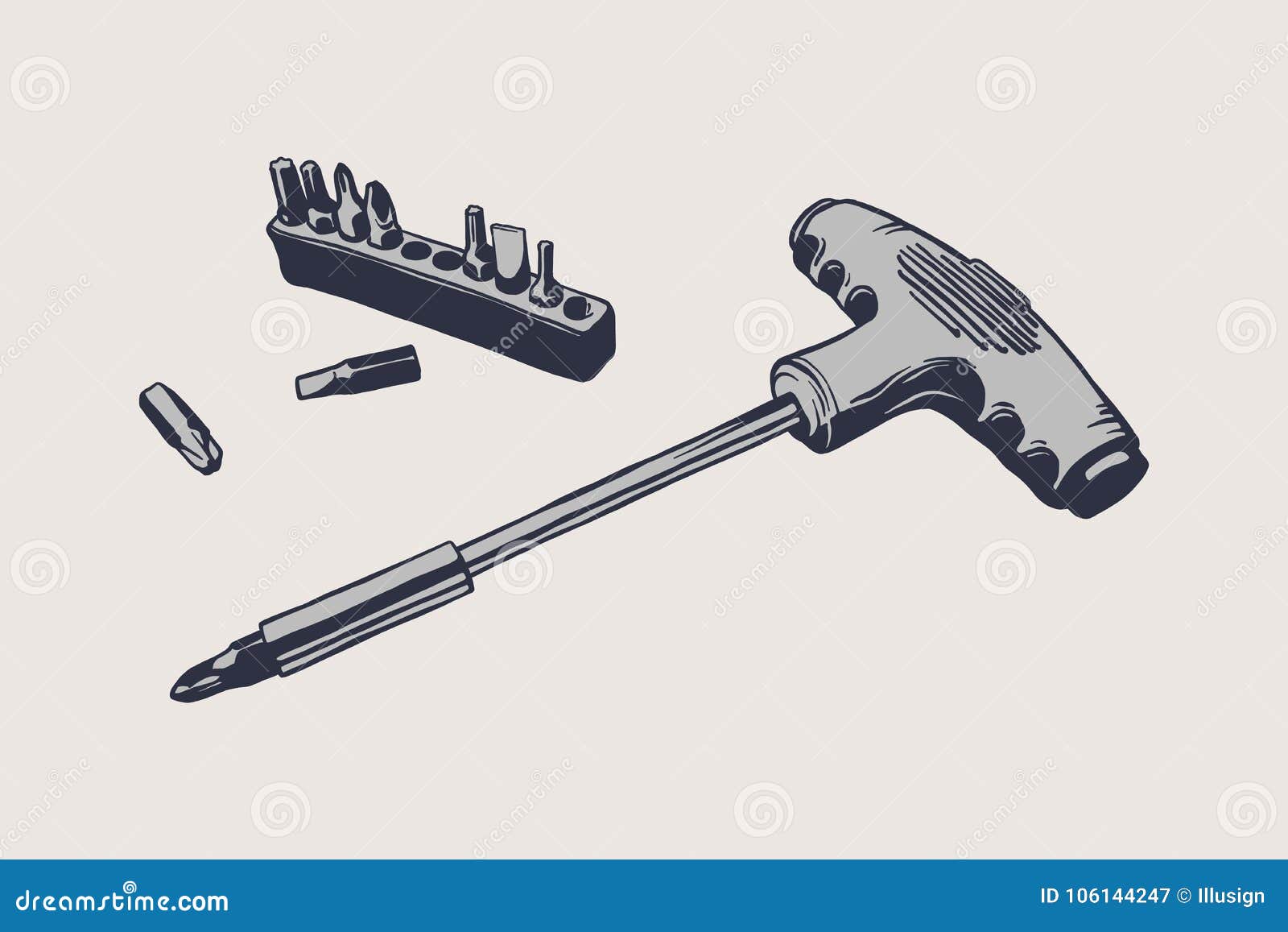 Working Tool Bit Screwdriver Icon. Stock Vector - Illustration of ...