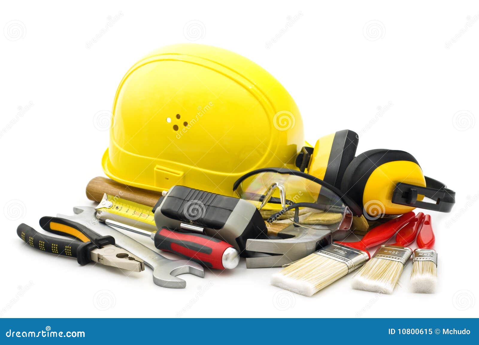 Working tools stock image. Image of helmet, headset, casque - 10800615