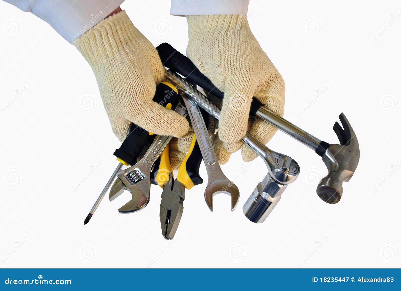Working tools stock image. Image of hammer, hands, work - 18235447