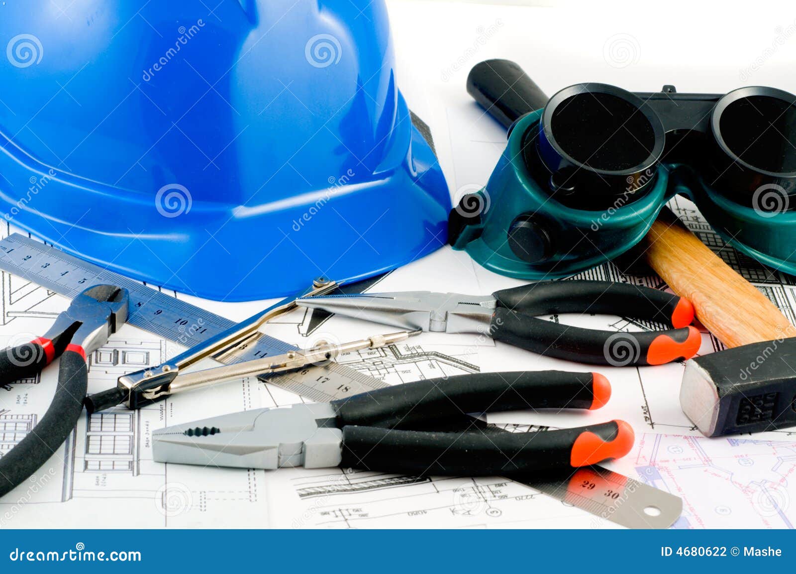 Working tools stock photo. Image of architect, measurements - 4680622
