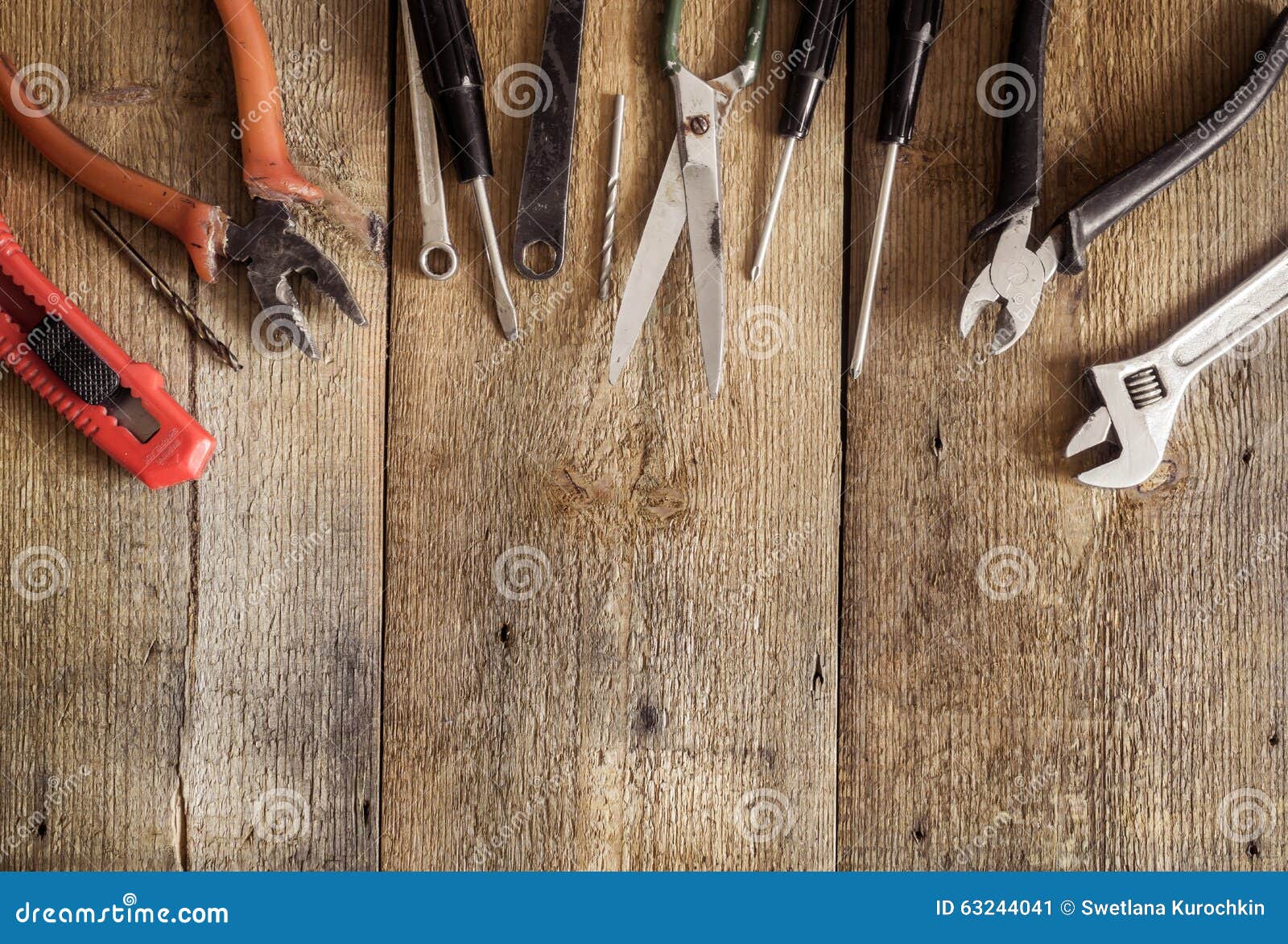 Working Tools Background with Copy Space Stock Image - Image of ...