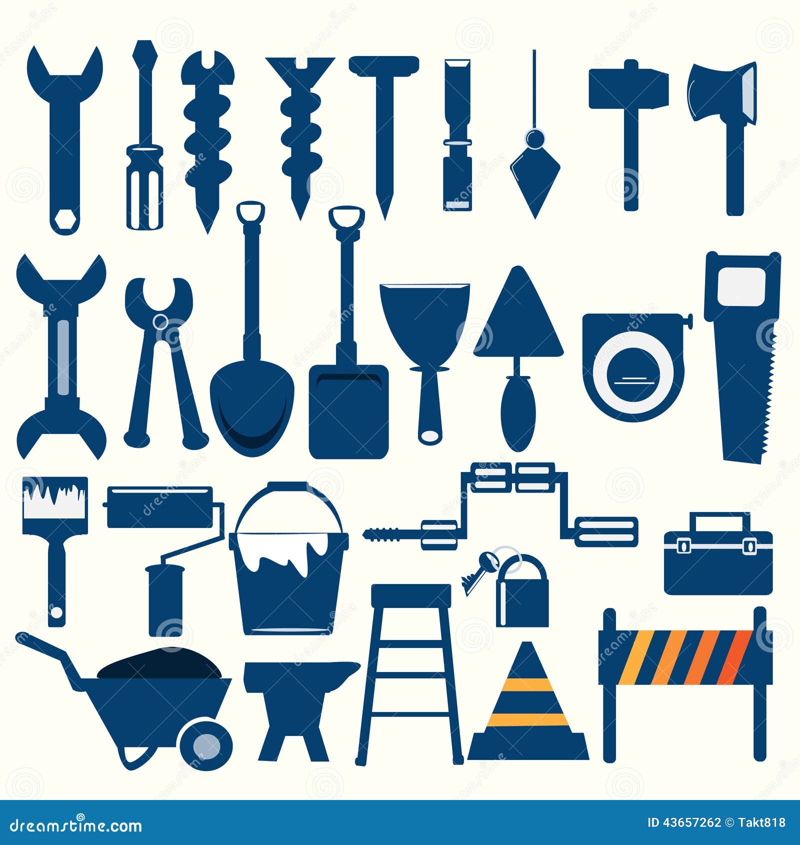 Working tools blue icon stock vector. Illustration of icon - 43657262