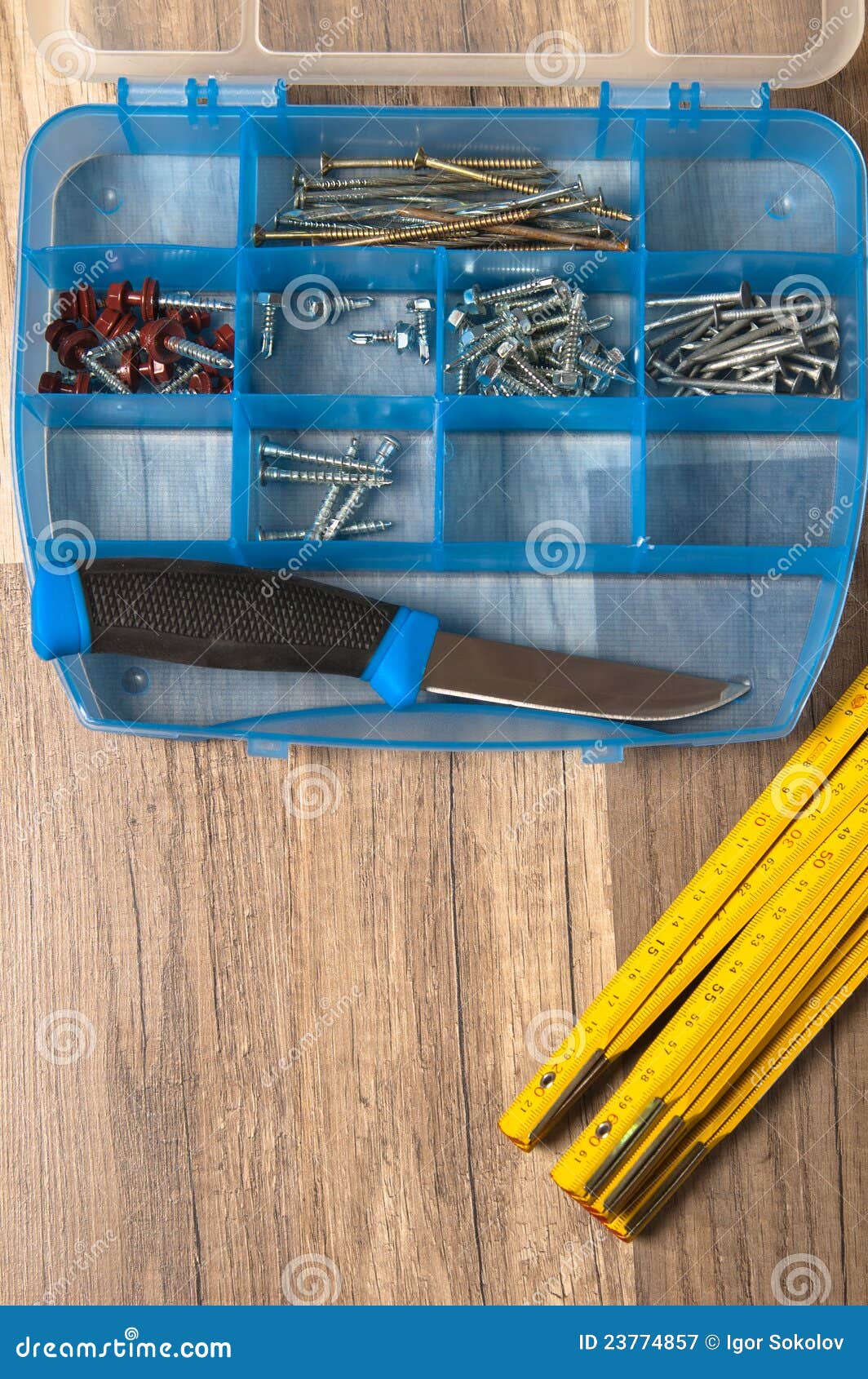 Working tools on a board stock image. Image of equipment - 23774857