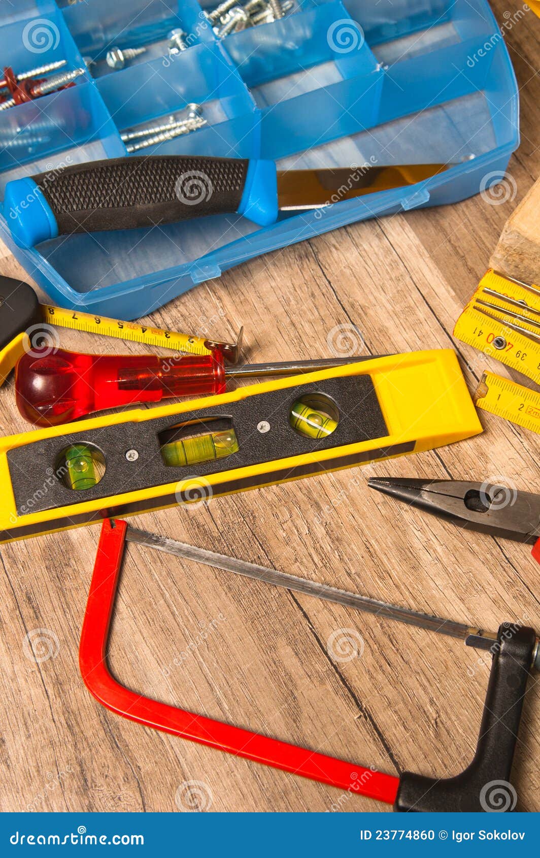 Working tools on a board stock photo. Image of carpentry - 23774860
