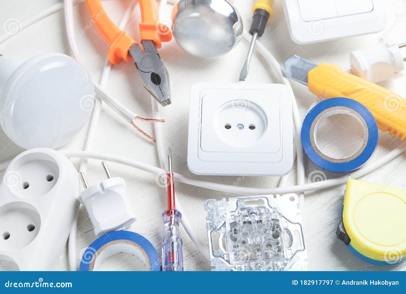 Components For Electrical Installations And Rolls Of Diagrams Stock ...