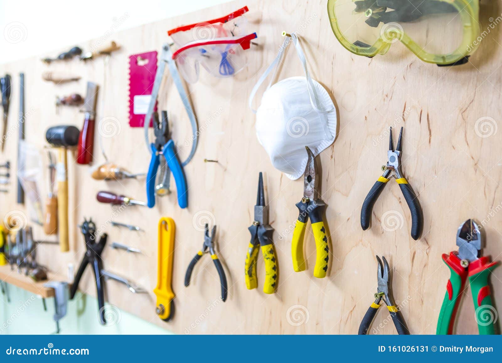 Working Tools on Display in Workshop Indoors Stock Image - Image of ...