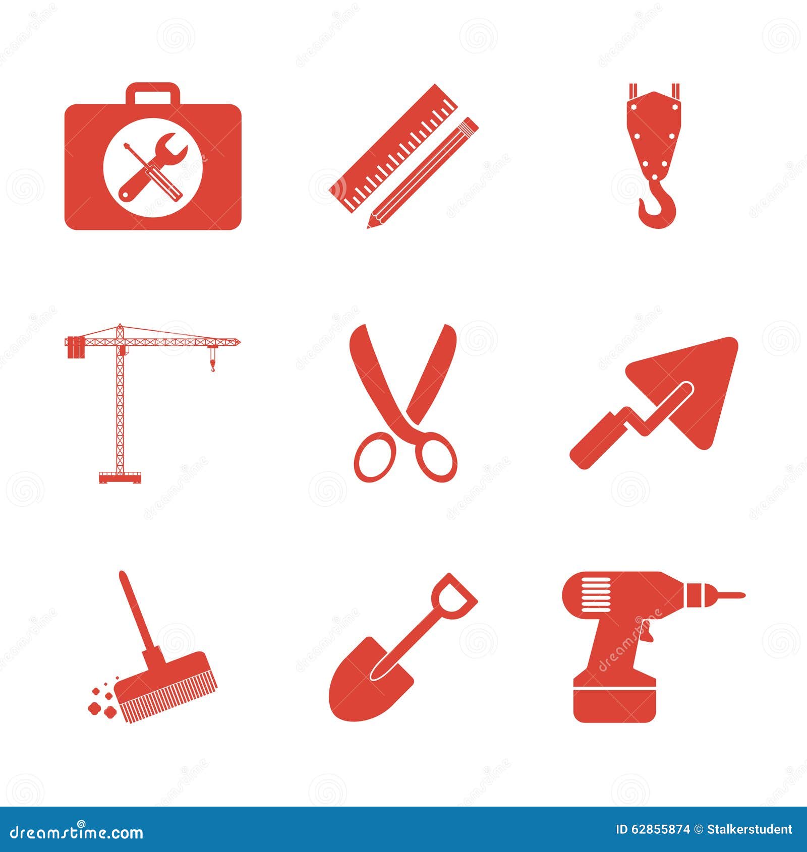 Working tools icon set stock illustration. Illustration of tool - 62855874