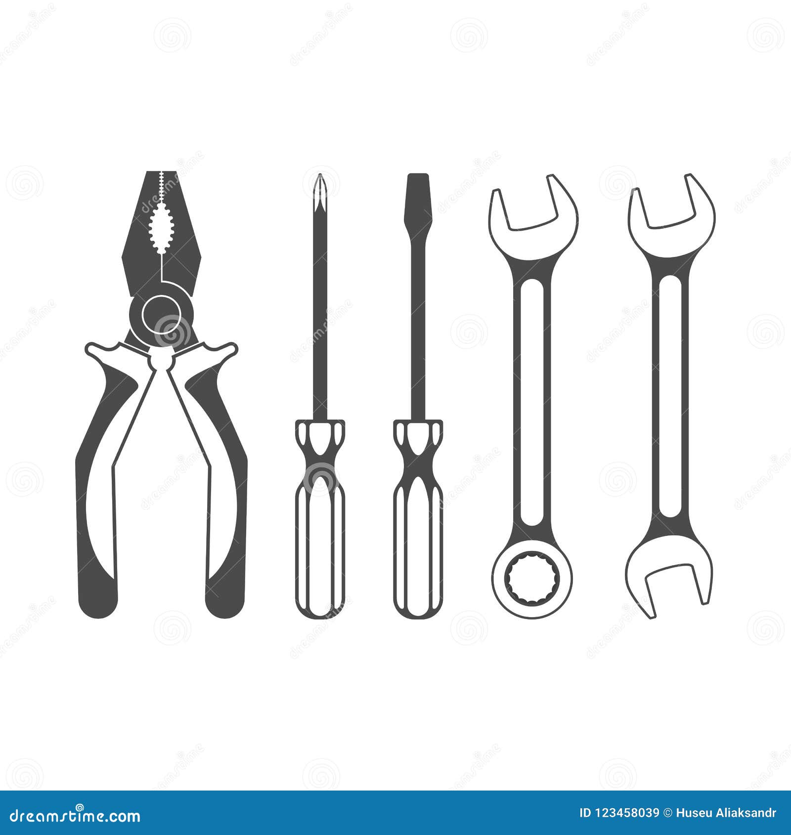 Working tools icon. stock vector. Illustration of icon - 123458039