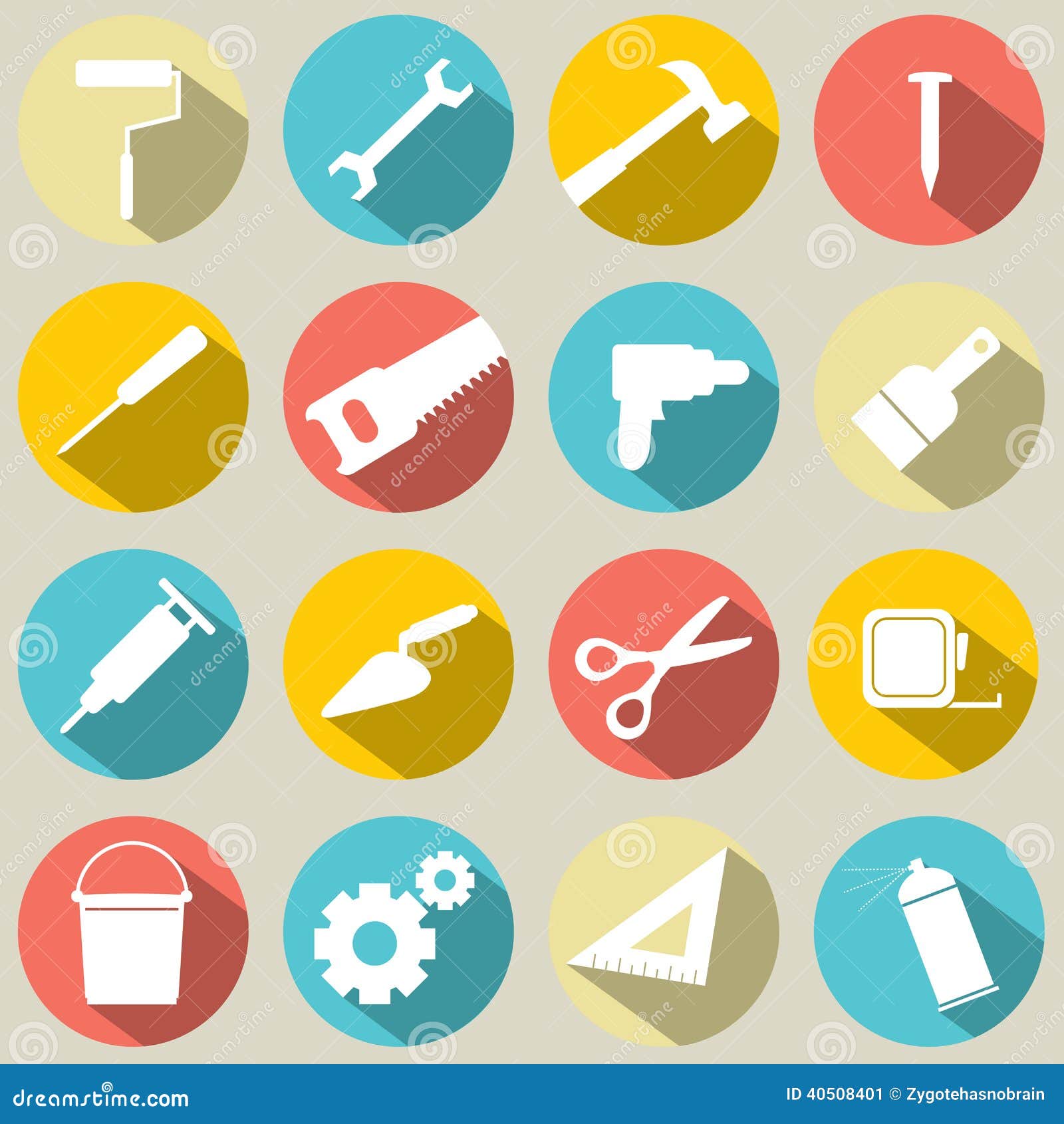 Working Tools. Tools Repair Icons For Work. Vector Set Of Hand-drawn ...