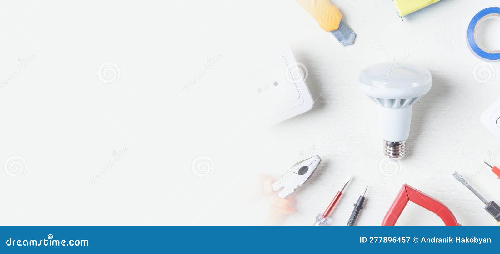 Working Tools, Light Bulb and Components. Electrical Objects Stock ... Working Tools, Light Bulb and Components. Electrical Objects Stock ...