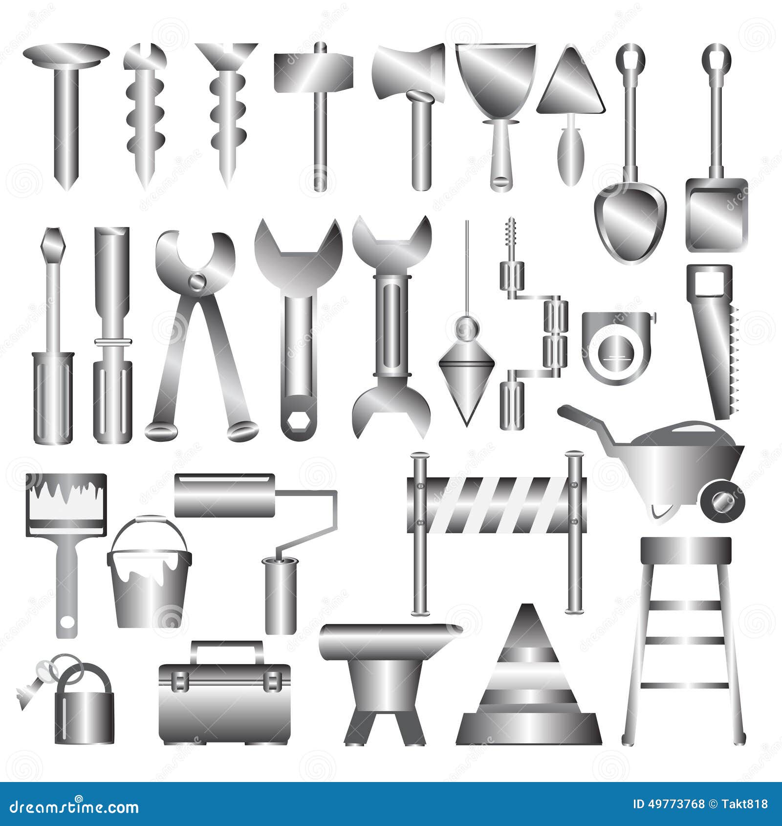 Working tools metal icon stock vector. Illustration of jack - 49773768