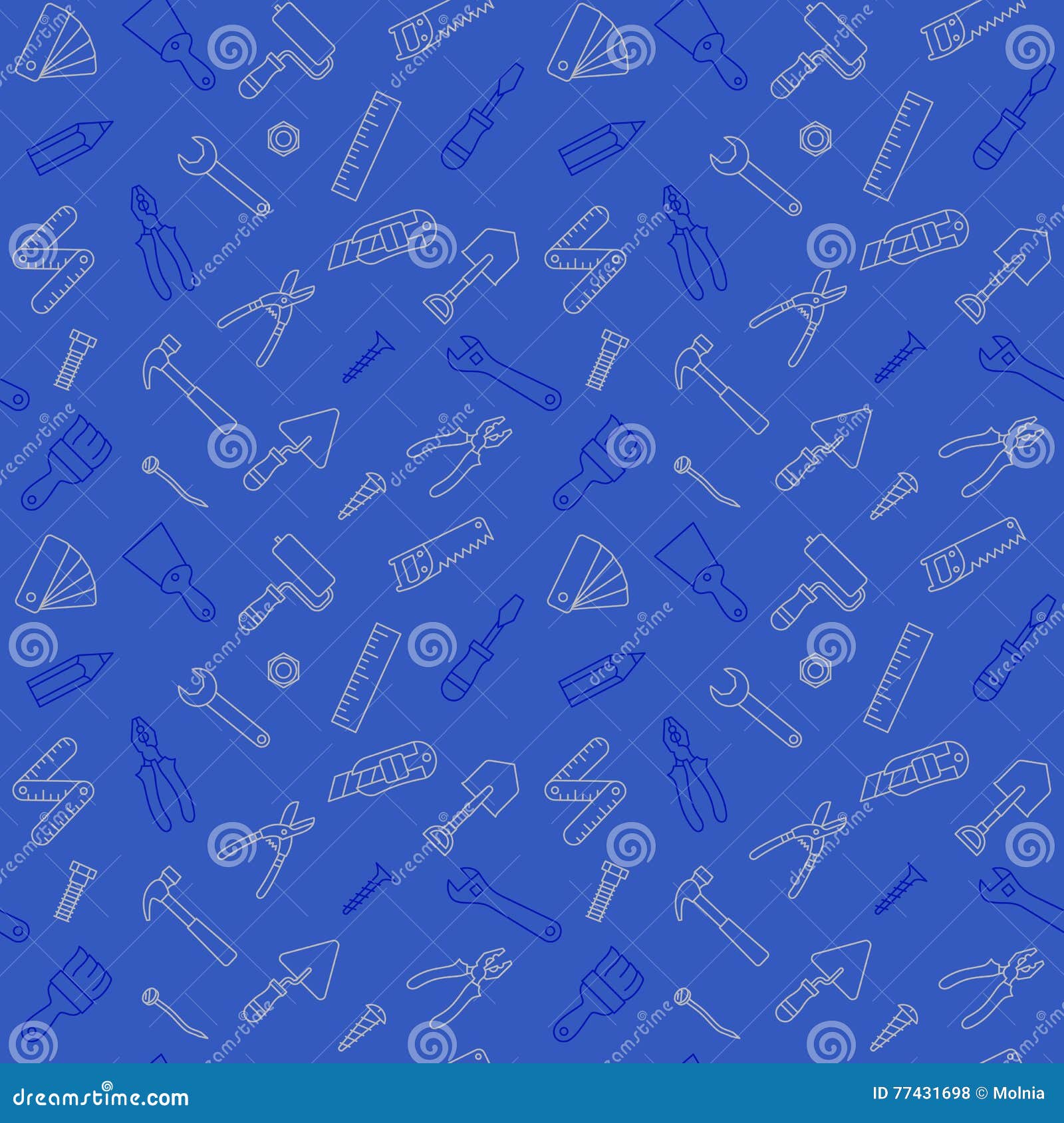 Working Tools Pattern Seamless Blue Stock Vector - Illustration of ...