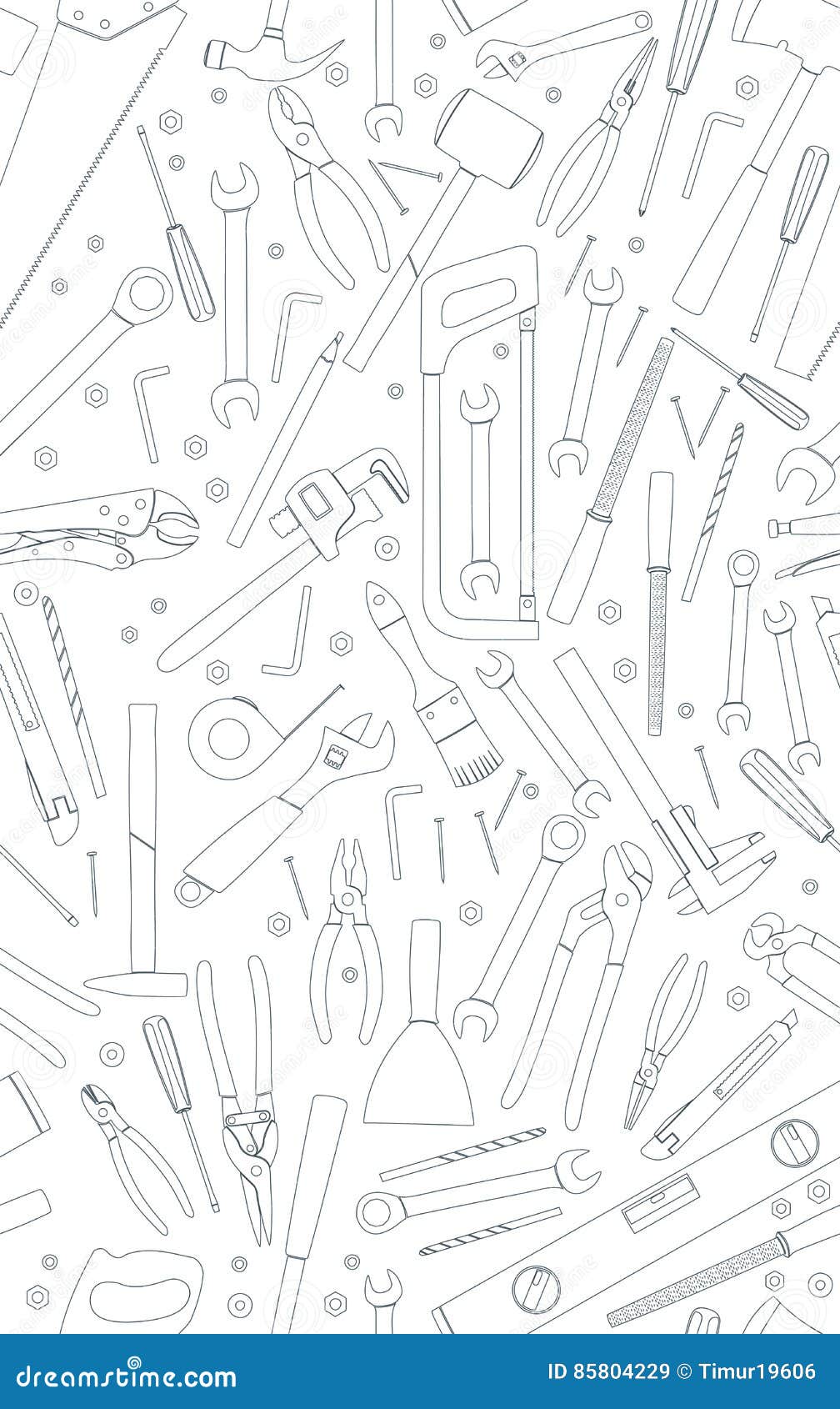 Tools pattern stock vector. Illustration of collection - 85804229