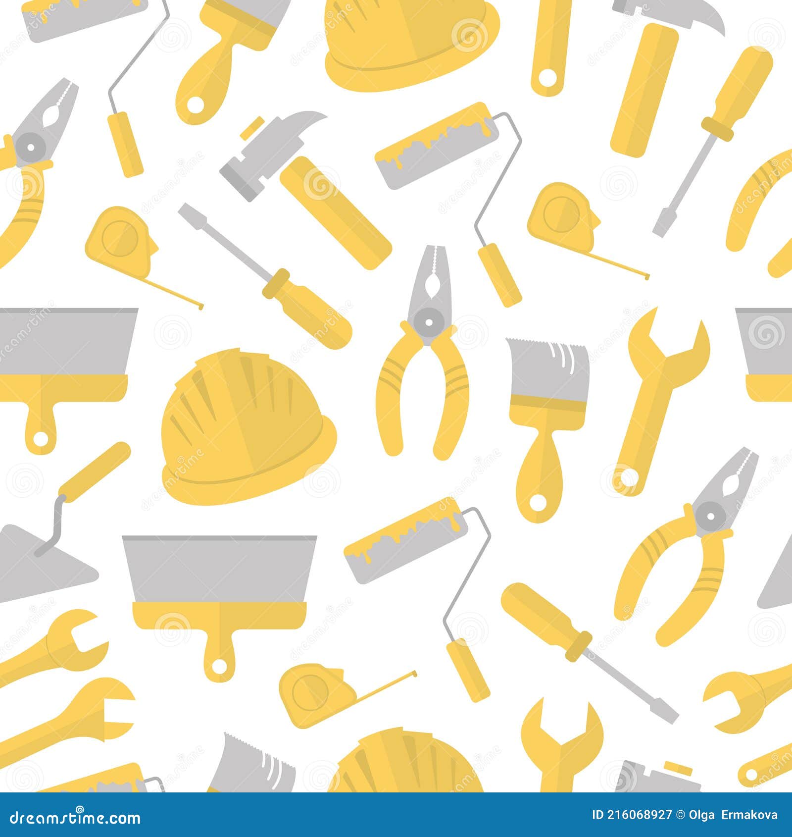 Working Tools. Pattern. Vector Illustration. Seamless Background Stock ...