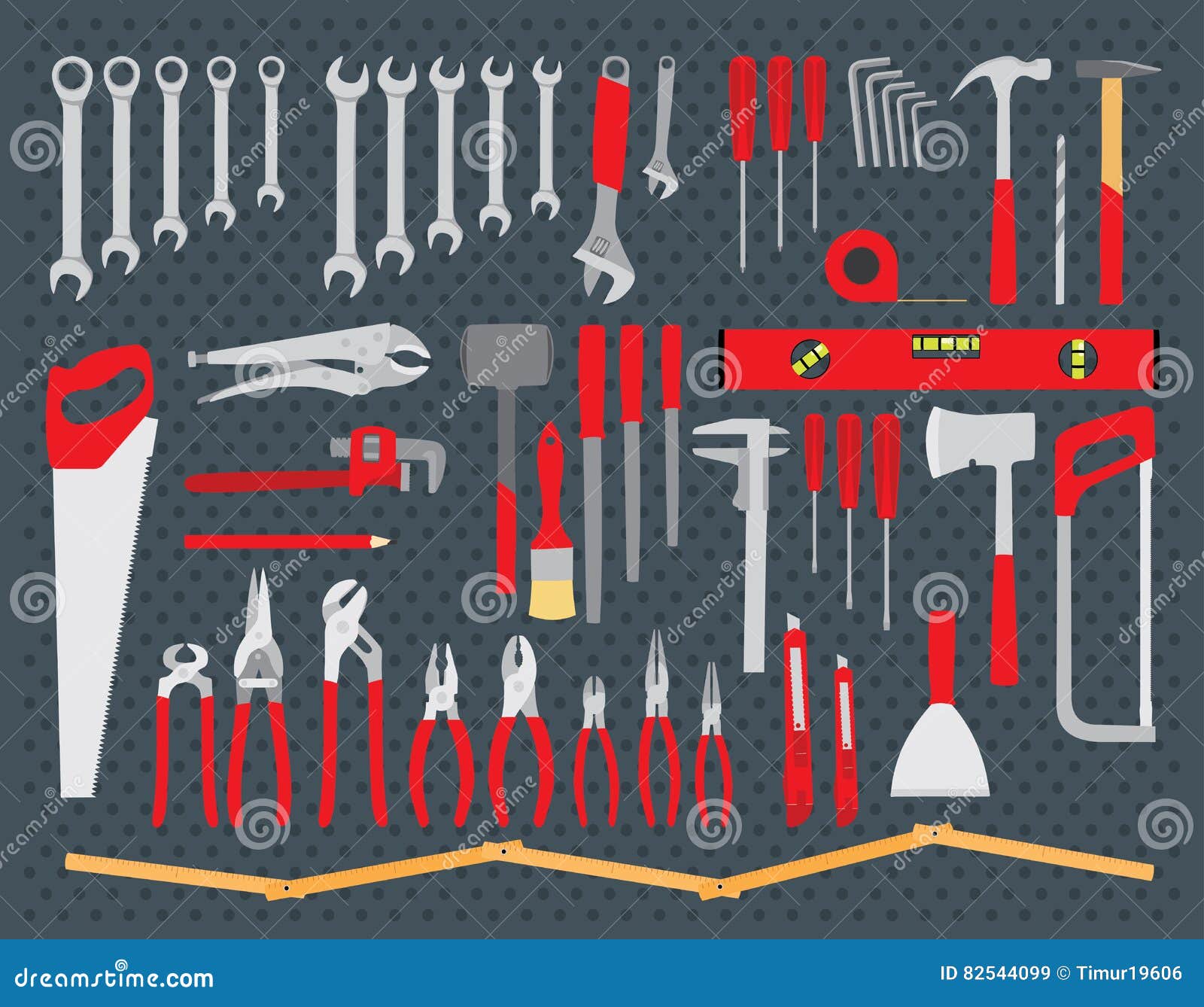 Working tools set stock vector. Illustration of cutter - 82544099