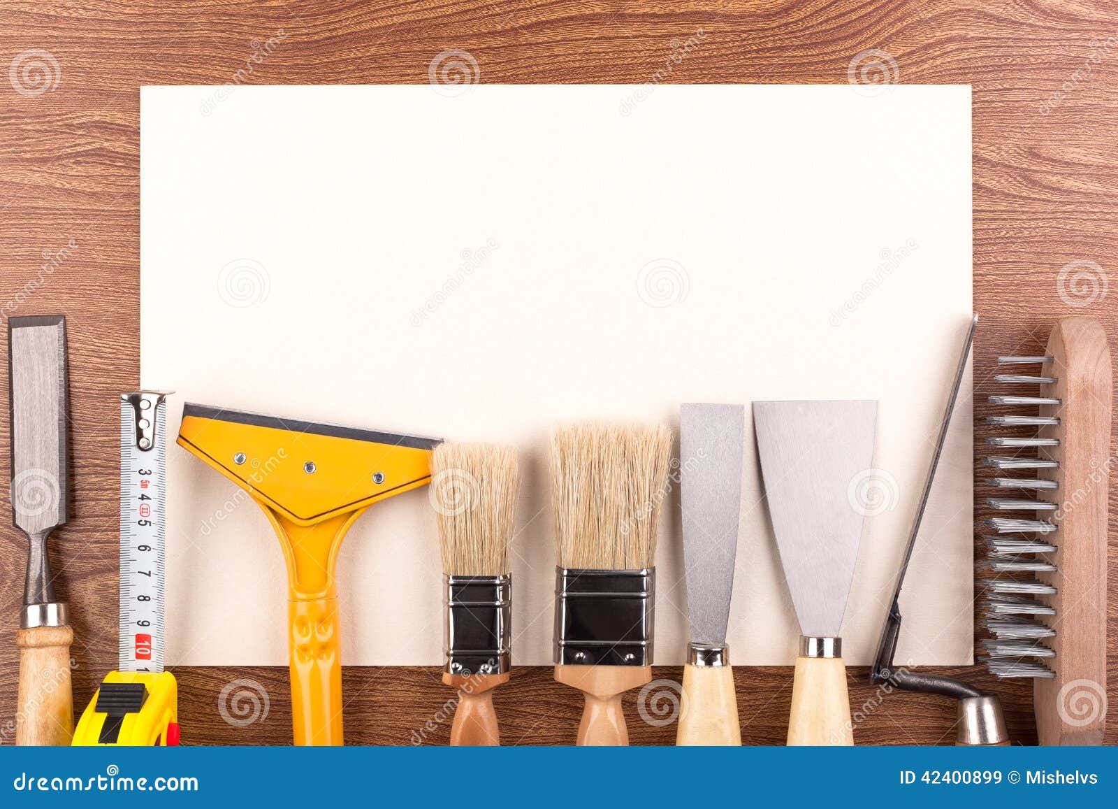 Working Tools on Sheet of Paper. Stock Image - Image of measuring, note ...
