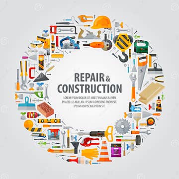 Working Tools Vector Logo Design Template Stock Vector - Illustration ...