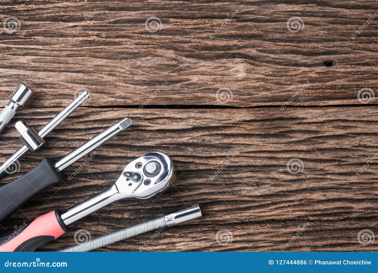 Working Tools on Wooden Background. Color Effect Stock Photo - Image of ...