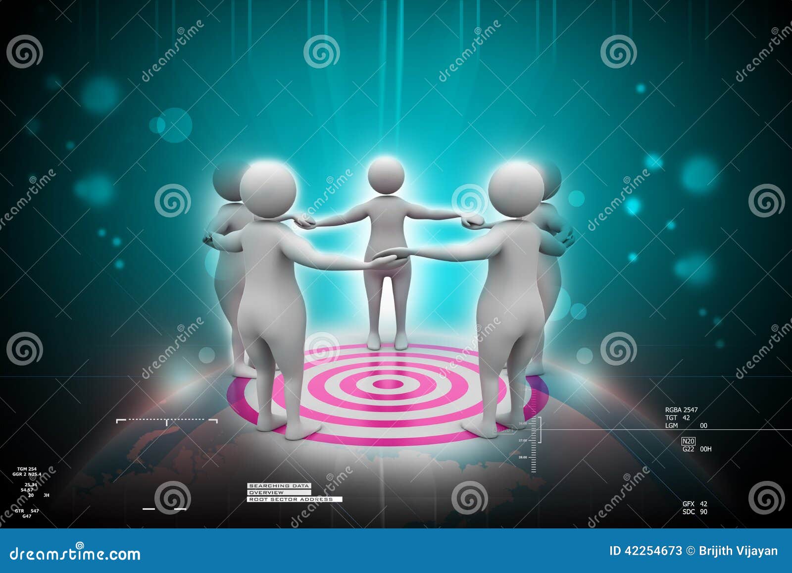 Working Towards a Common Target Stock Illustration - Illustration of ...