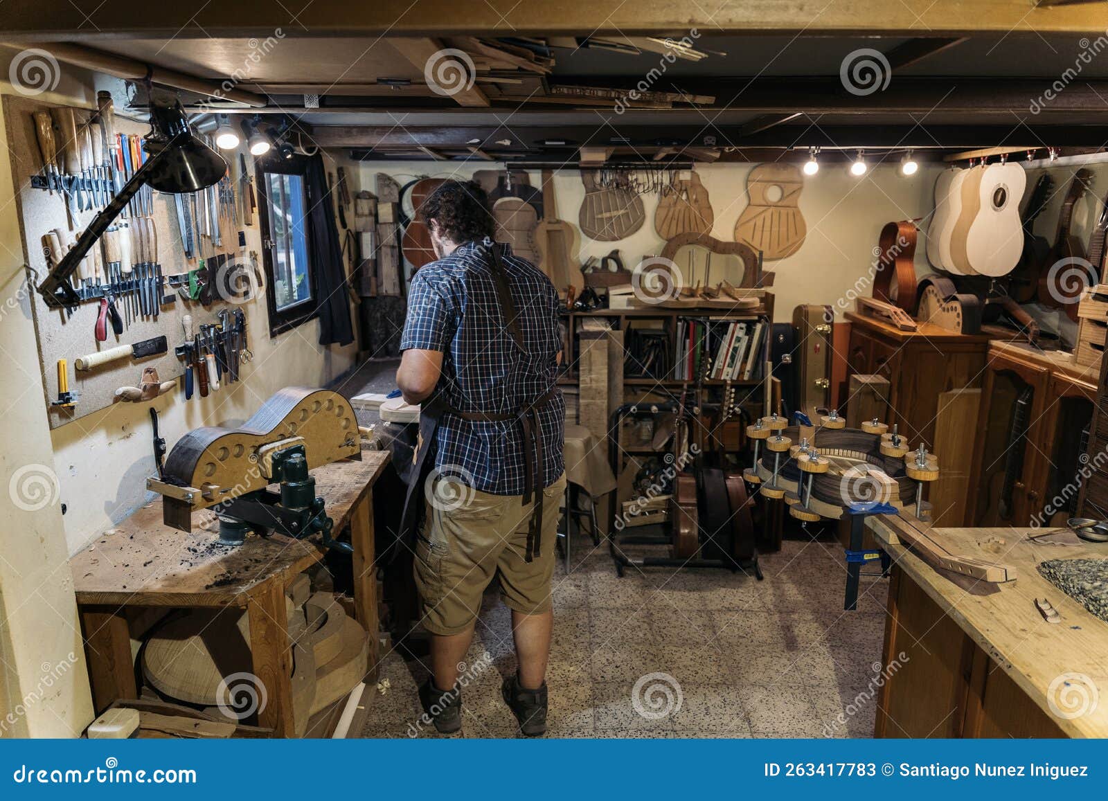 Working in Traditional Workshop Stock Image - Image of crafts, standing ...