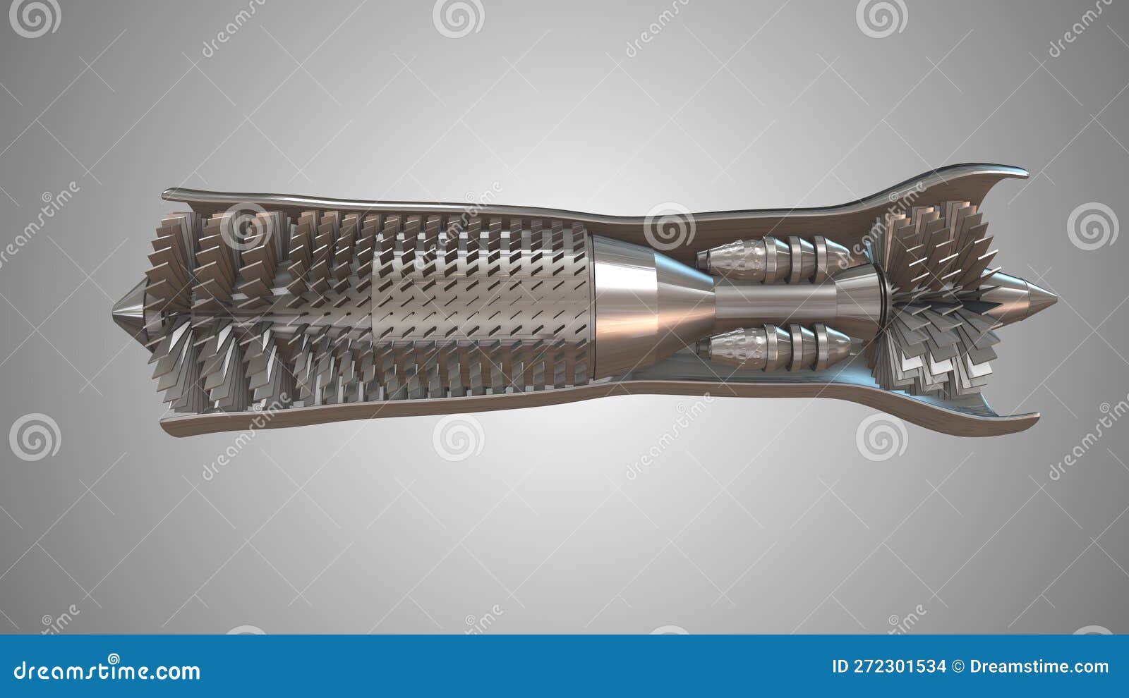Working Of Turbine Engine Showing Aerodynamics Visualization And Thrust ...