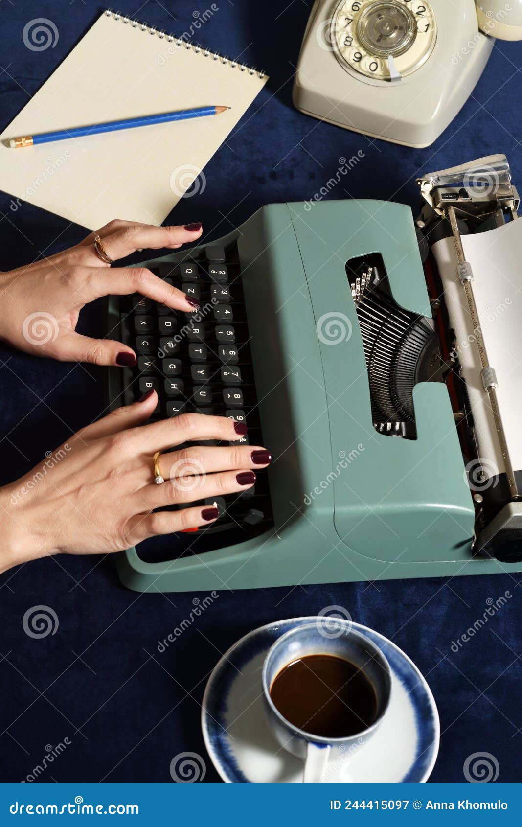 Working with typewriter stock image. Image of nostalgia - 244415097