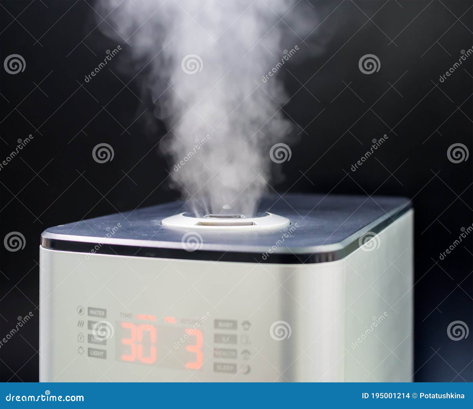 Working Ultrasonic Humidifier with Electronic Control Panel Stock Photo ...