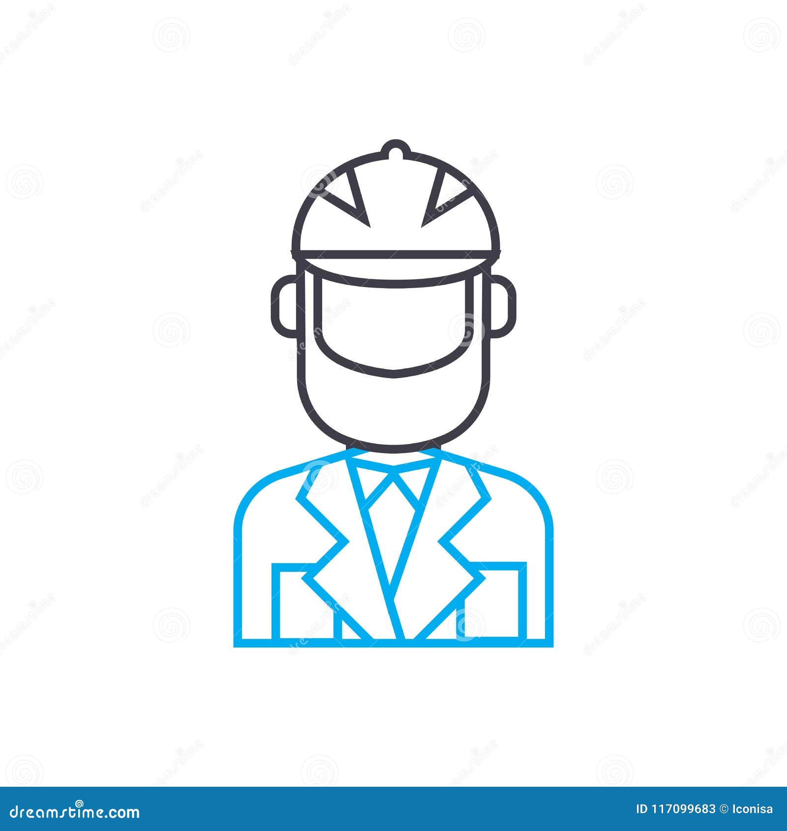Working Uniform Linear Icon Concept. Working Uniform Line Vector Sign ...