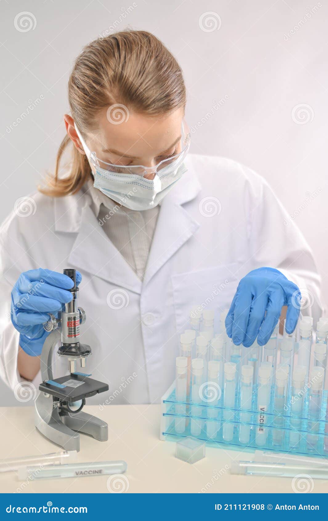 Working on a Vaccine in a Laboratory. Coronavirus Stock Photo - Image ...