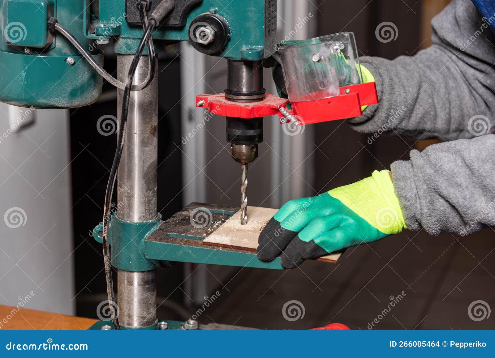 Working on Vertical Drilling Machines in the Industrial Plant Stock ...