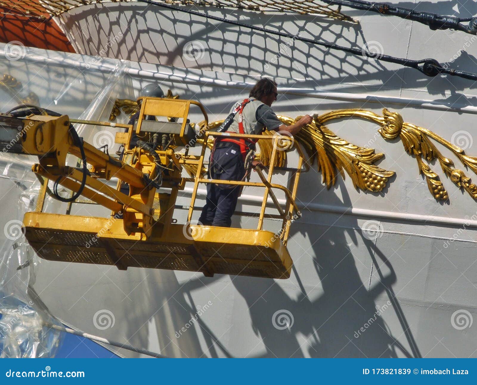 Working in the vessel editorial stock image. Image of careful - 173821839