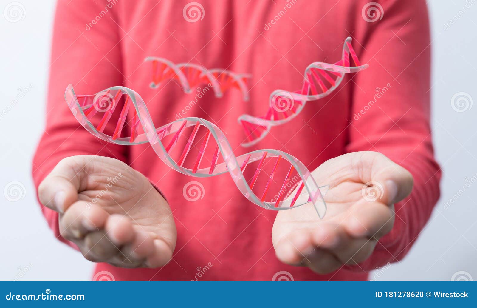 A Working on a Virtual Screen. Medical Technology Concept Stock Photo ...