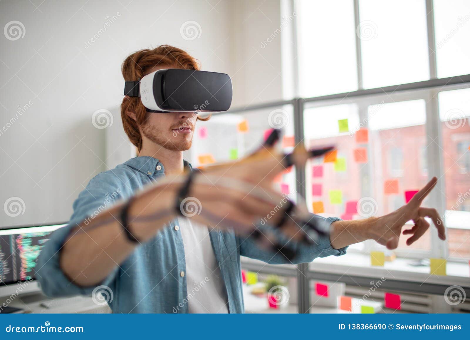 Working virtually stock photo. Image of simulator, reality - 138366690
