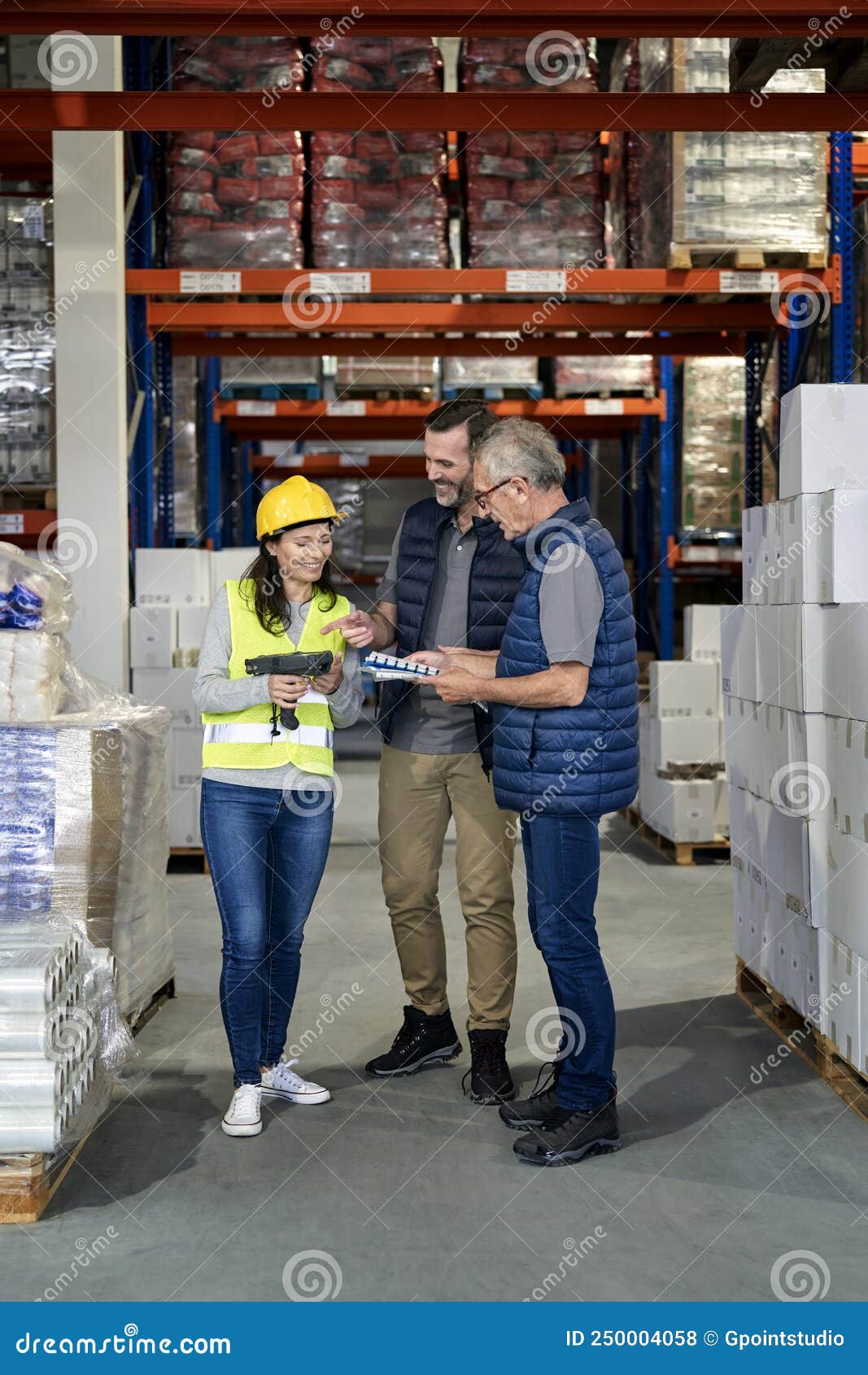 Working in warehouse stock photo. Image of full, coworker - 250004058