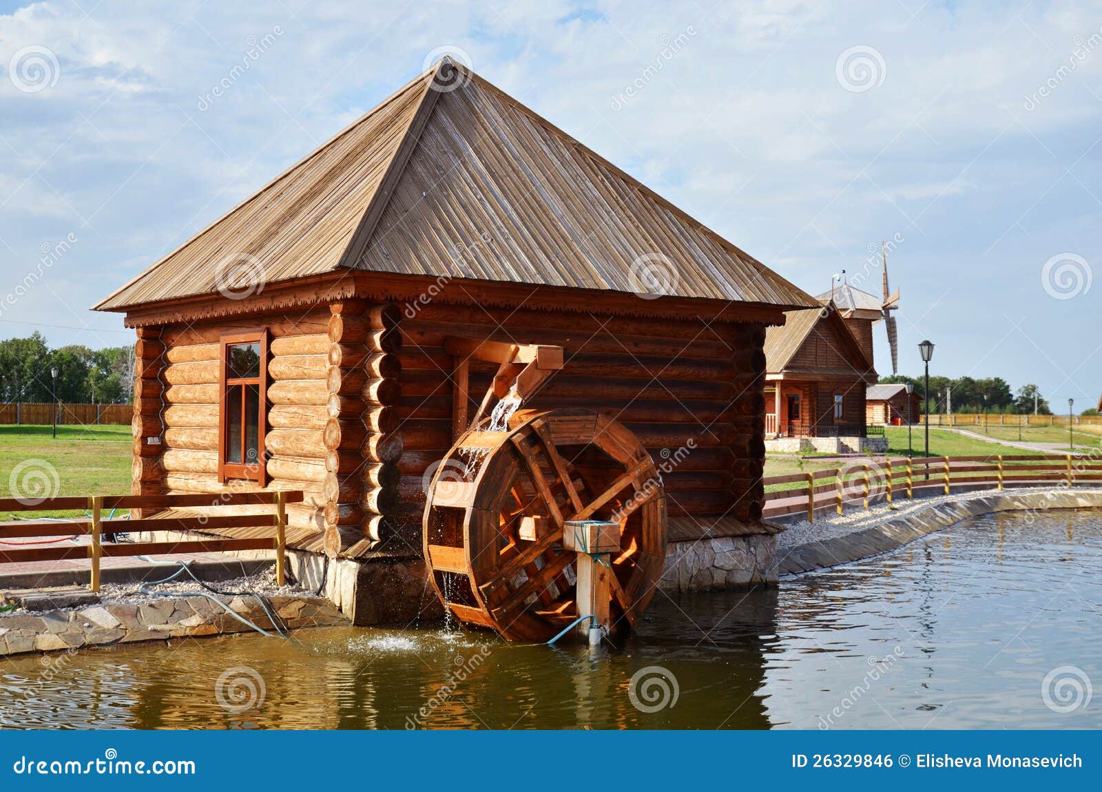 Working Water Mill in Russian Village Stock Photo - Image of organic ...