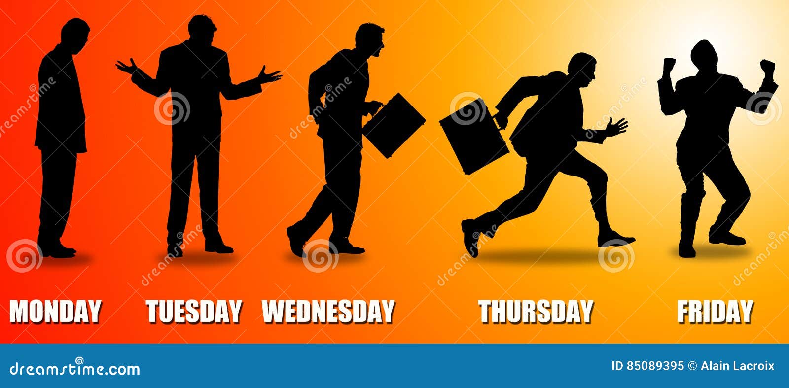 Working week stock illustration. Illustration of thursday - 85089395