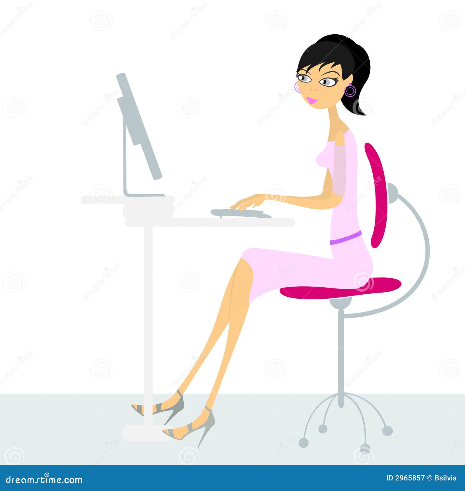 Working woman stock vector. Illustration of female, activity - 2965857