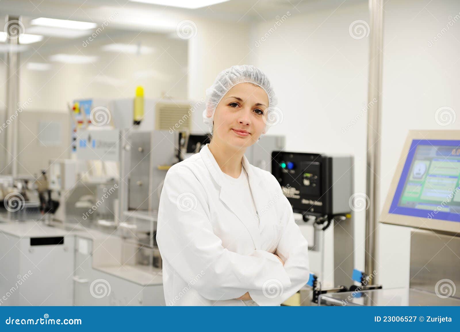 Working Woman at Automated Production Line Stock Image - Image of ...